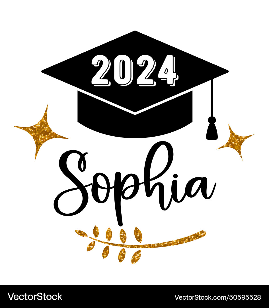 Lettering template for a graduate 2024 Royalty Free Vector