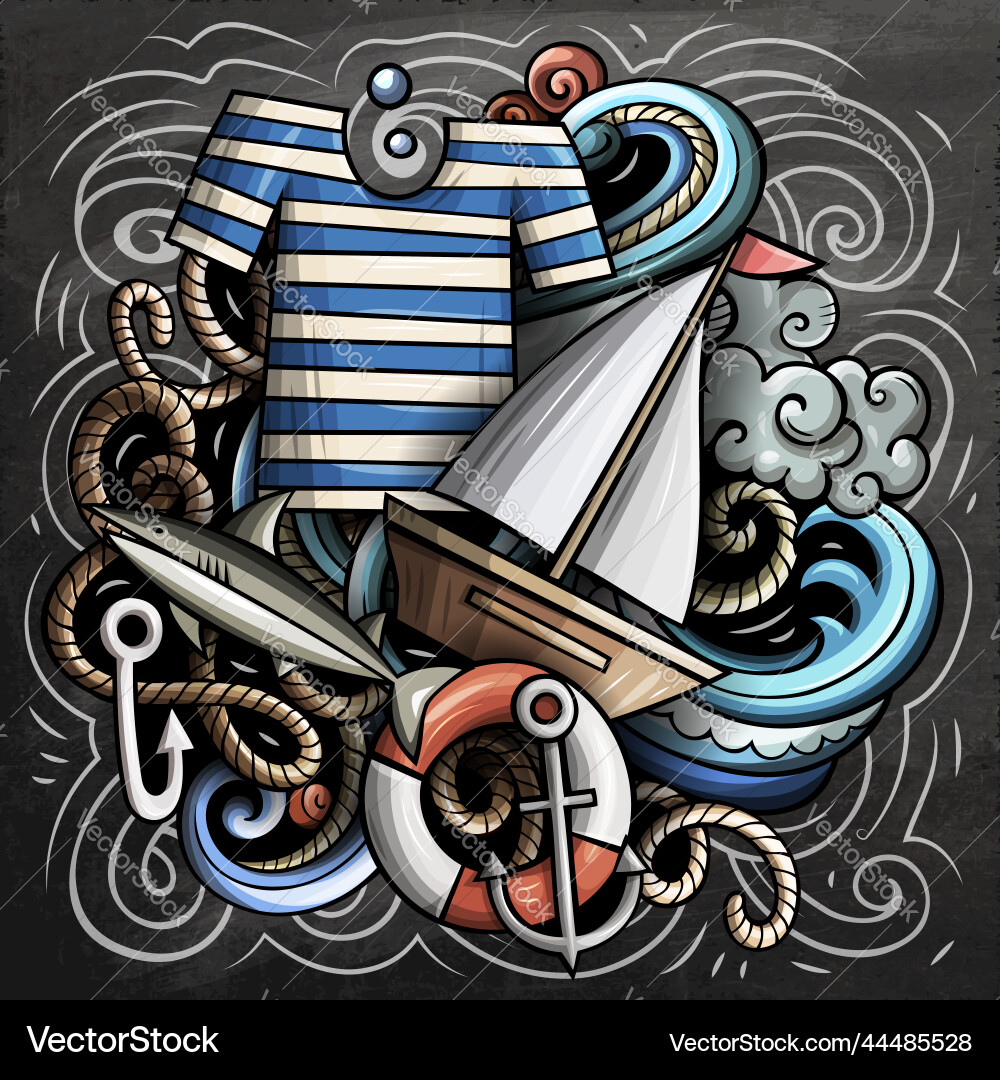 Nautical cartoon Royalty Free Vector Image - VectorStock