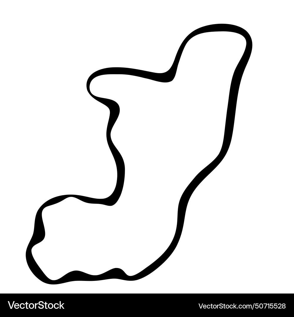 Republic of the congo simplified map Royalty Free Vector
