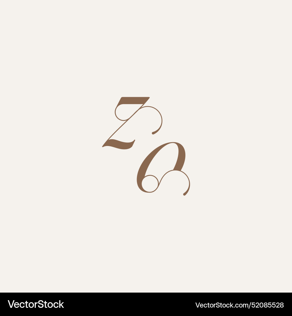 Zo letter wedding concept design ideas luxury Vector Image