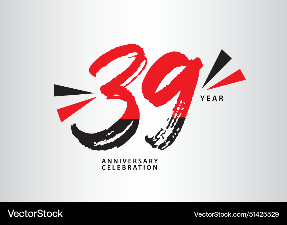 39 year anniversary celebration logotype Vector Image