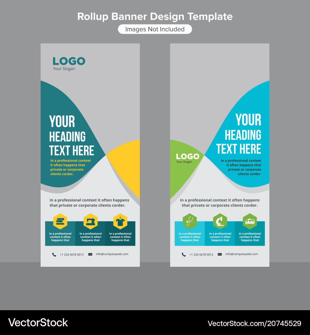 Abstract Roll-Up Banner - Lines & Shapes Vector Image