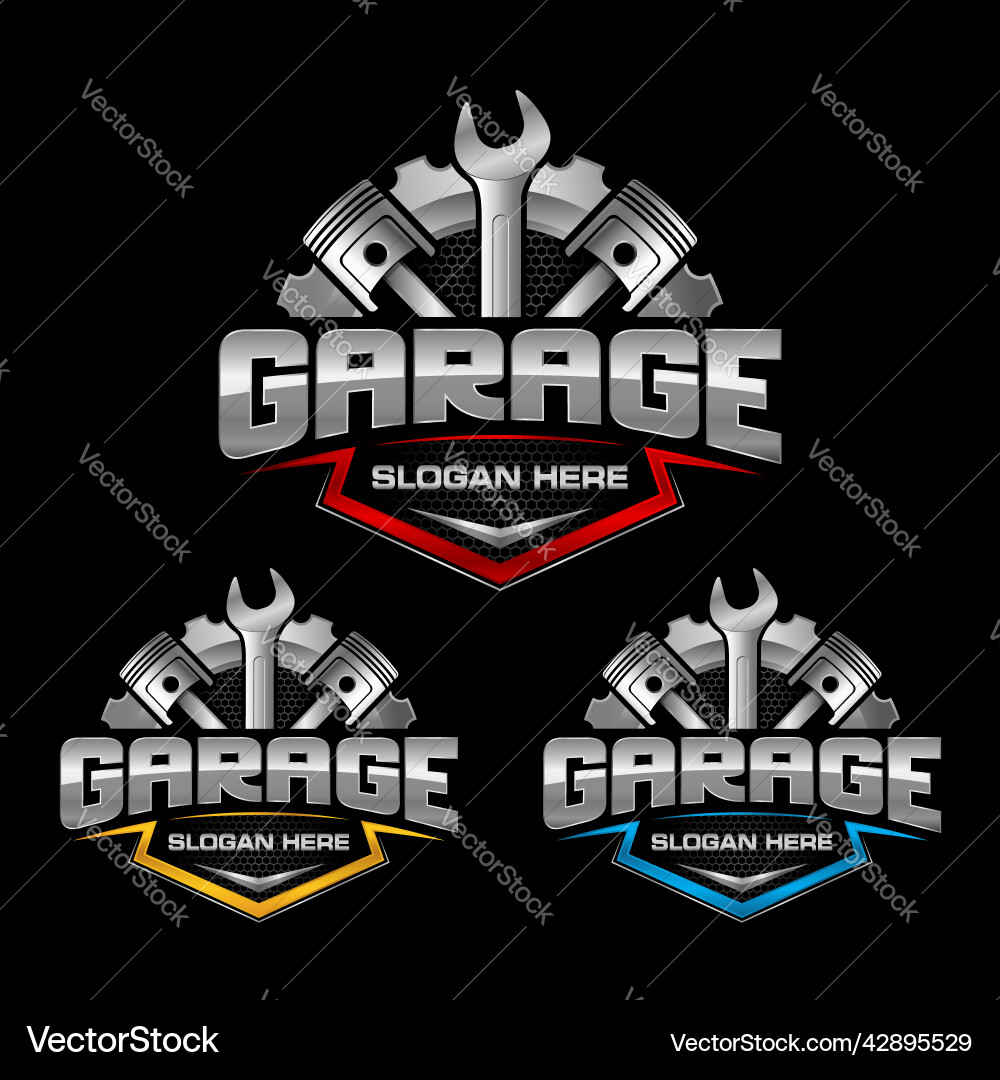 Auto garage logo combination of automobile tools Vector Image