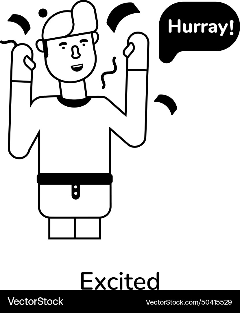 Excited Royalty Free Vector Image - VectorStock