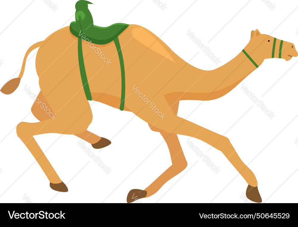Galloping camel icon cartoon run sport Royalty Free Vector