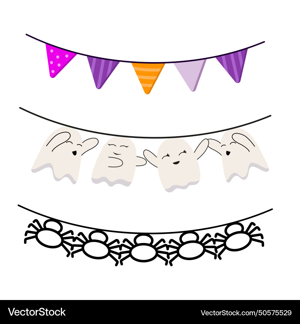 Garland with different flags for halloween Vector Image