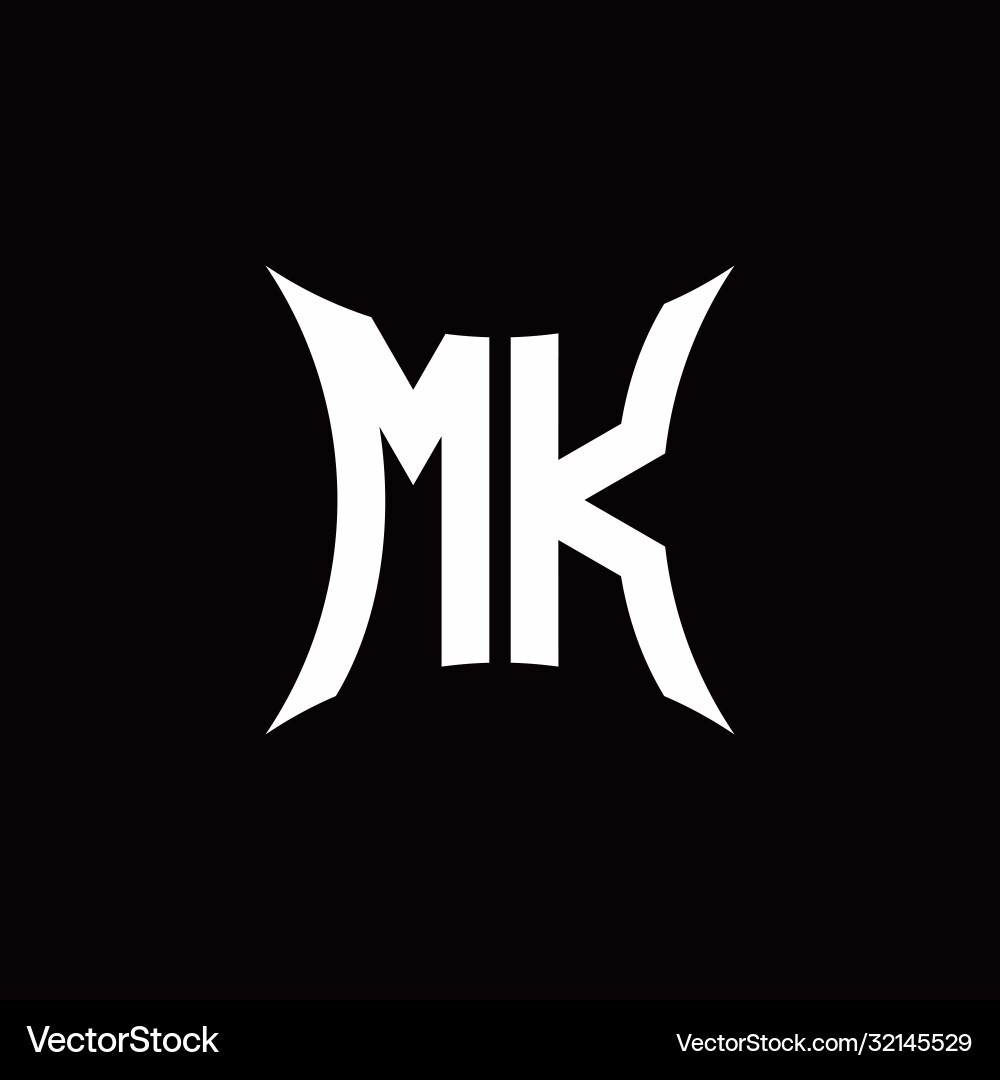 Mk monogram logo with sharped shape design Vector Image