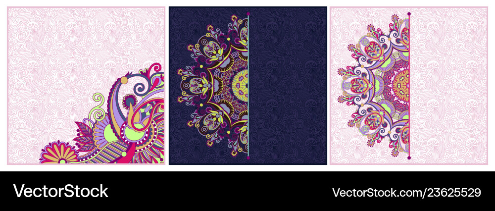 Set of ornamental decorative template Royalty Free Vector