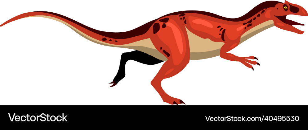 Allosaurus cartoon dinosaur composition Royalty Free Vector