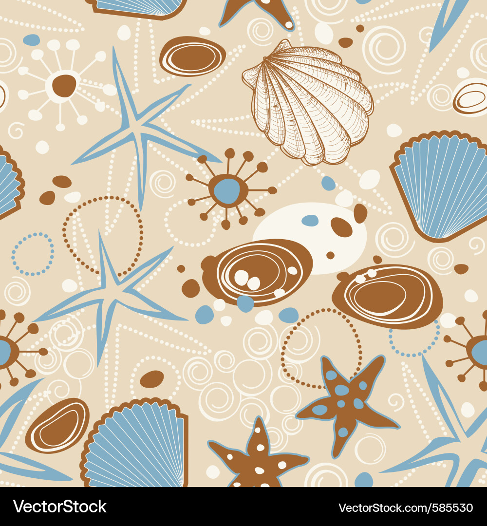 Beach Seashell Pattern Royalty Free Vector Image