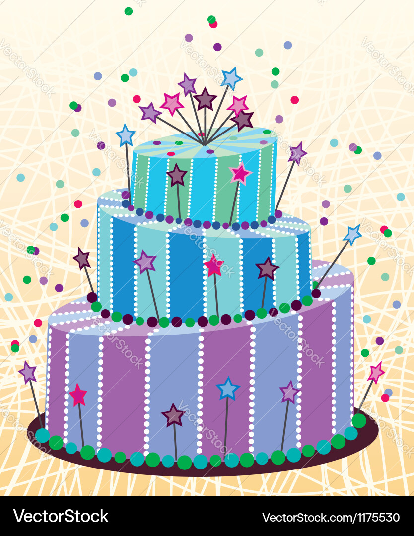 Birthday cake Royalty Free Vector Image - VectorStock
