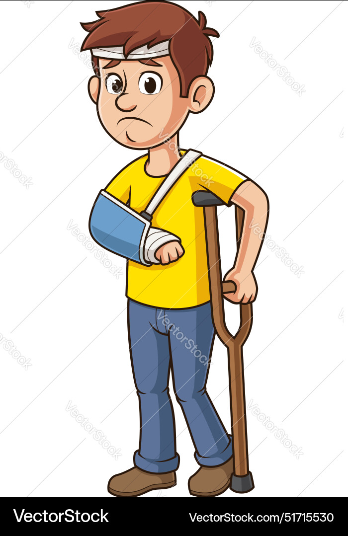 Caucasian looking hurt cartoon Royalty Free Vector Image