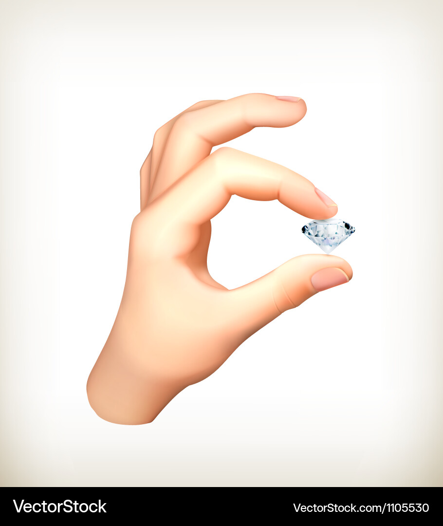Diamond in hand Royalty Free Vector Image - VectorStock