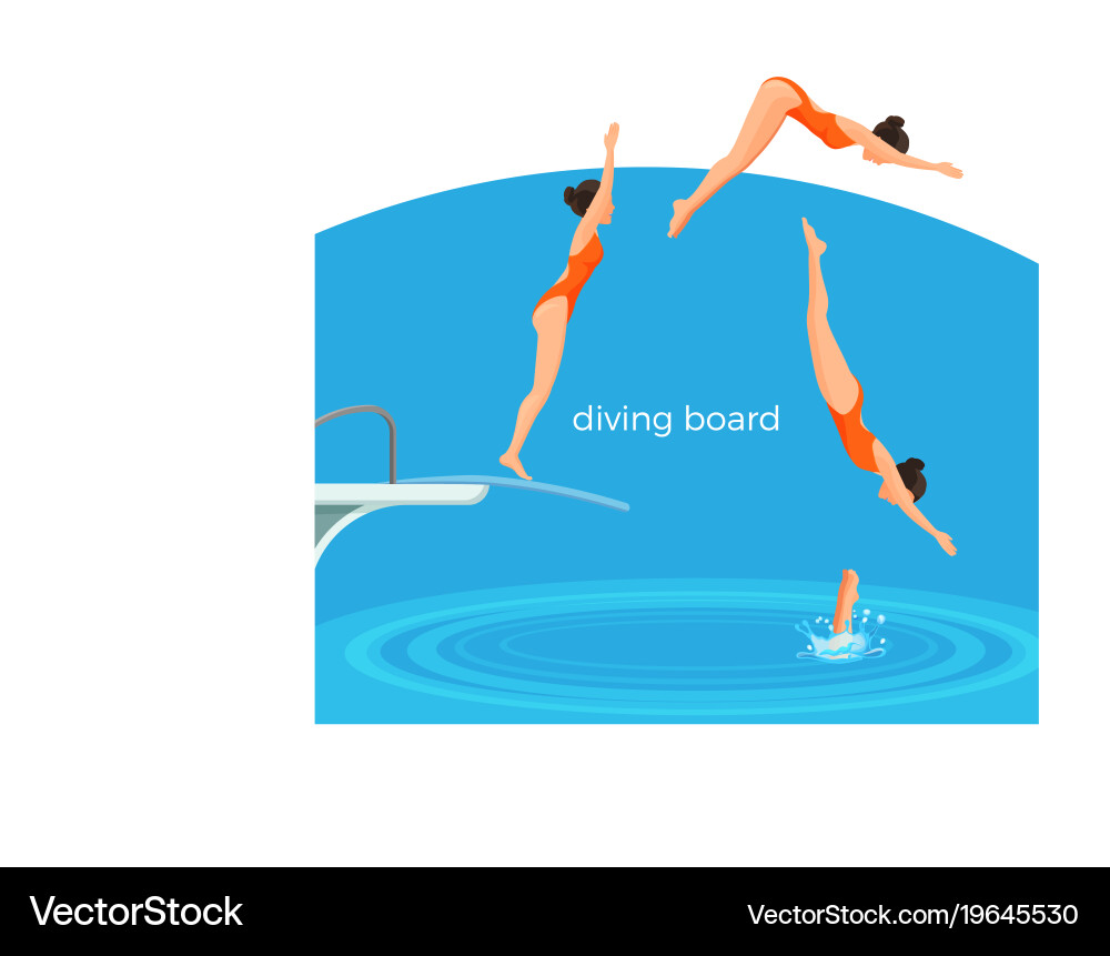 Female Swimmer Diving into Pool Royalty Free Vector Image