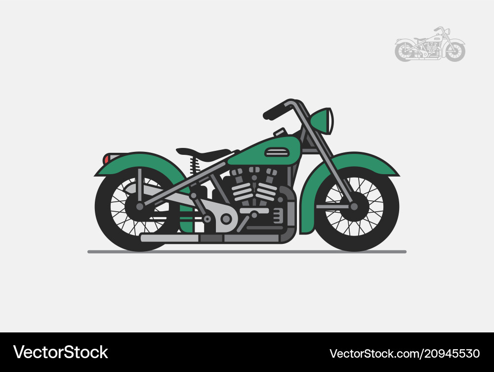 Green vintage motorcycle Royalty Free Vector Image