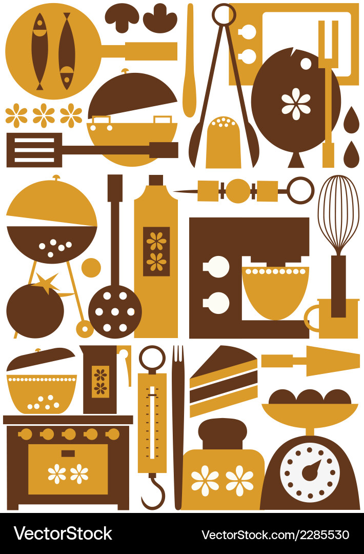 Kitchen pattern Royalty Free Vector Image - VectorStock