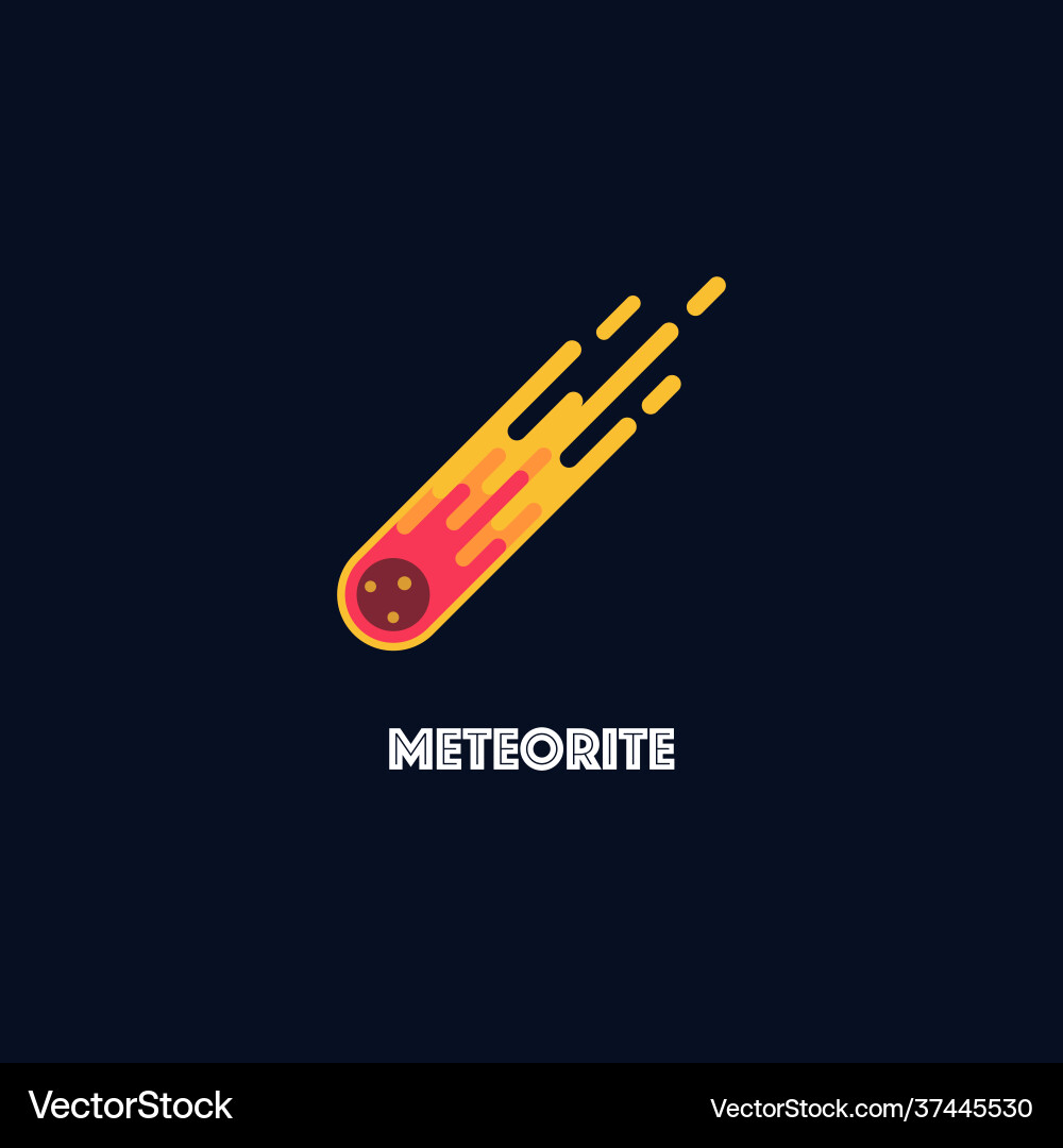 Meteorite logo on black background Royalty Free Vector Image