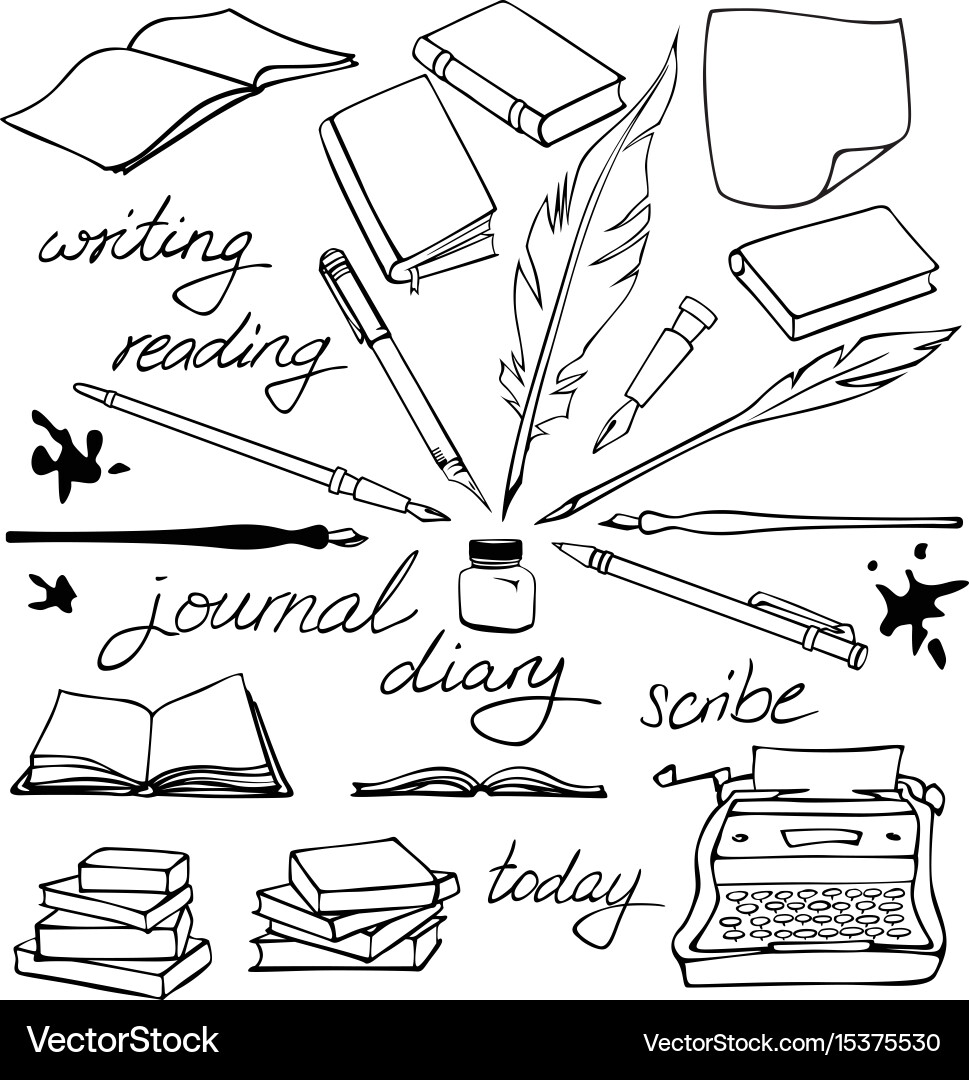 Reading and writing Royalty Free Vector Image - VectorStock