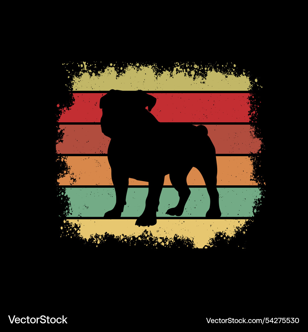 Retro bulldog silhouette Royalty Free Vector Image
