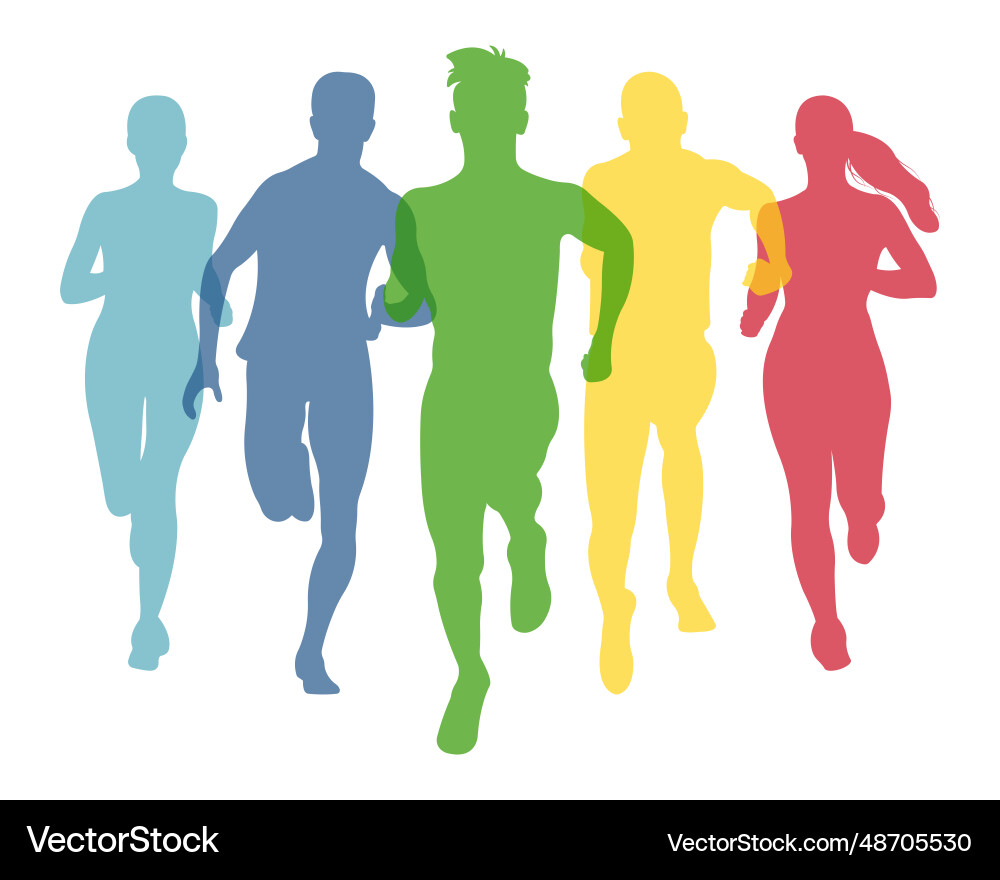 Silhouettes of runners Royalty Free Vector Image