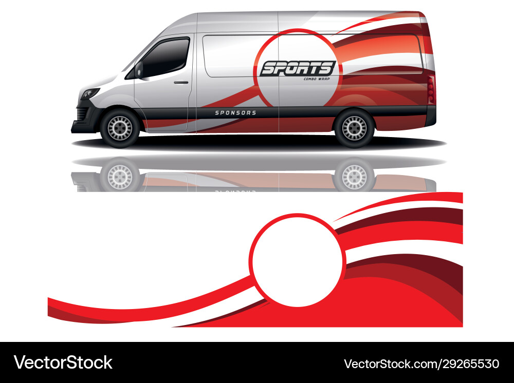 Van car decal wrap design Royalty Free Vector Image