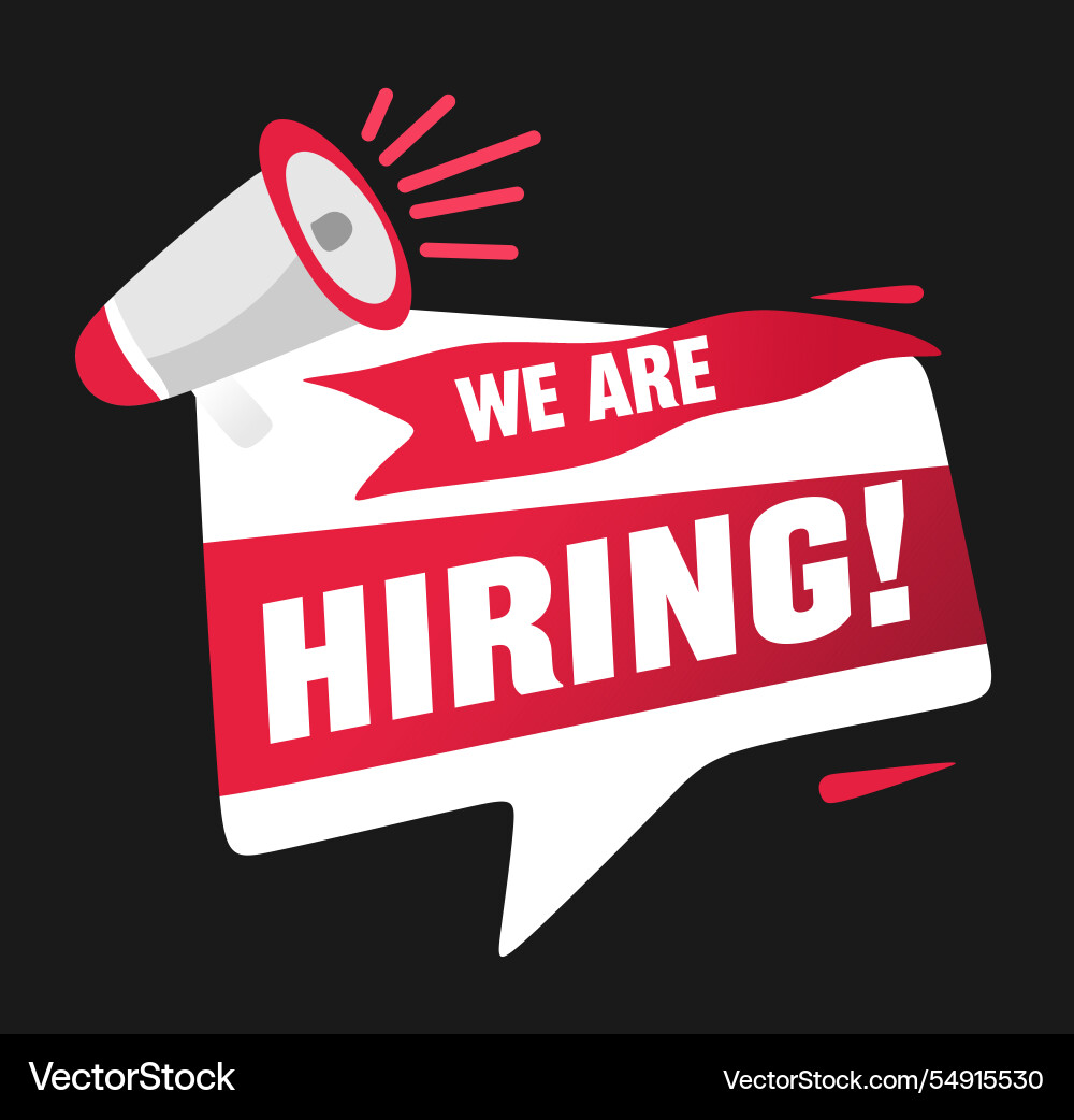 We are hiring join our team Royalty Free Vector Image