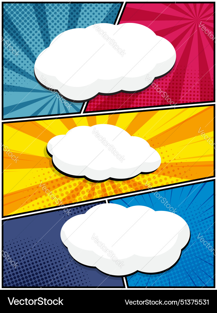 Colorful comic book pop art cartoon layout Vector Image