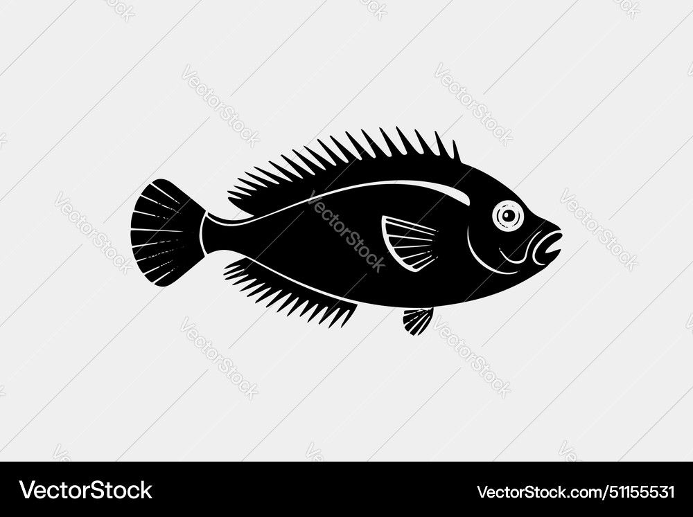 Fish silhouette Royalty Free Vector Image - VectorStock