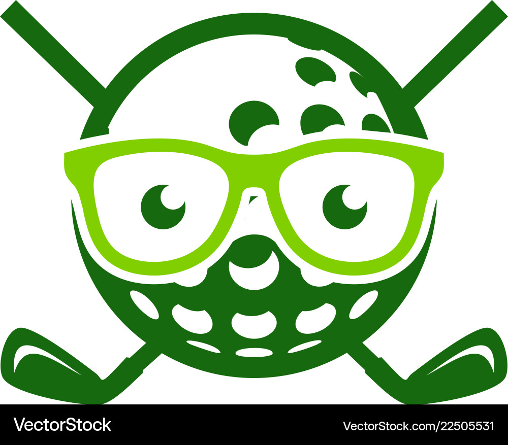 Geek Golf Icon - Smart Glasses Logo Royalty Free Vector