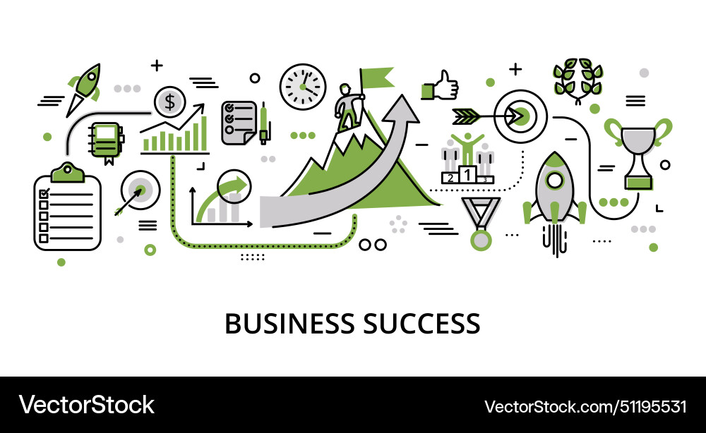 Infographic greenery business success concept Vector Image