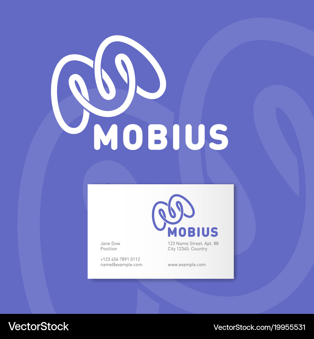 M monogram mobius logo identity Royalty Free Vector Image