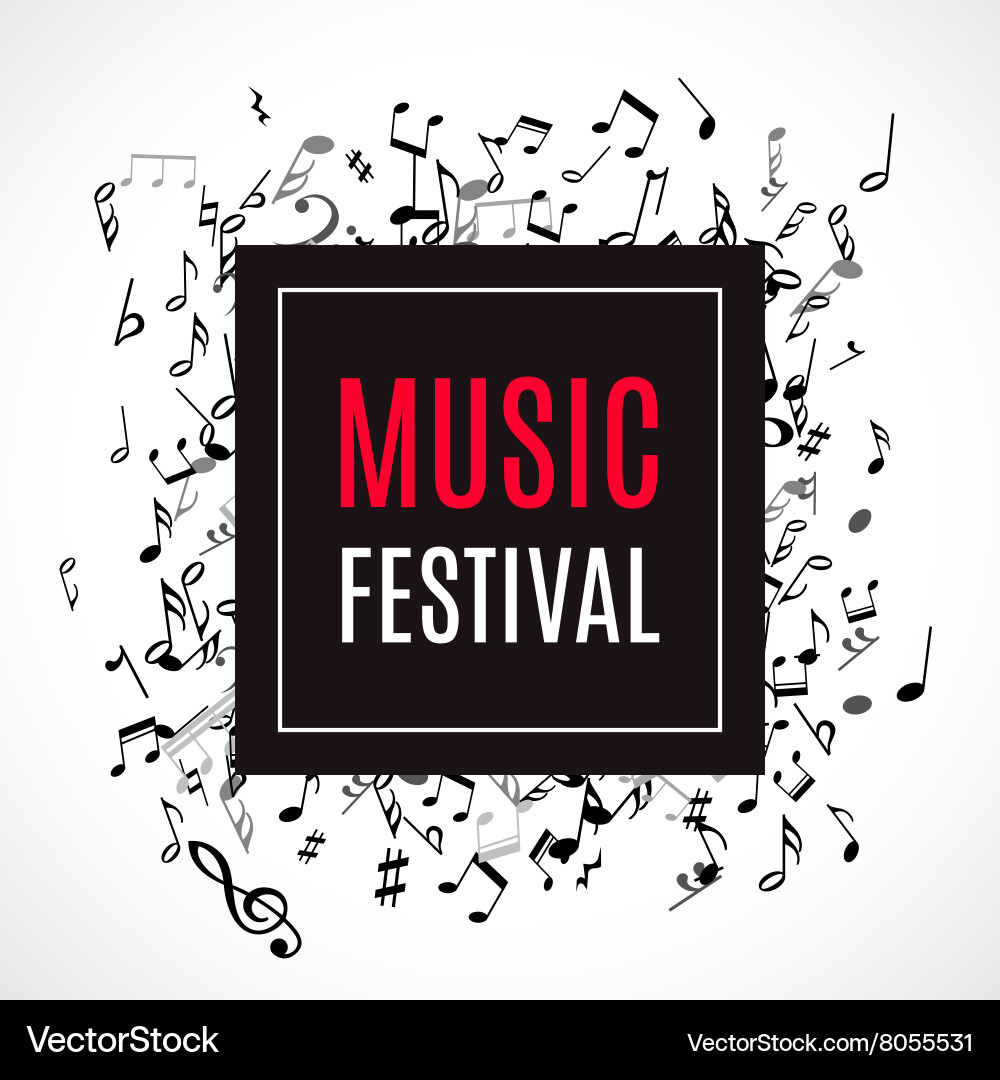 Musical Black Notes Frame & Border Royalty Free Vector