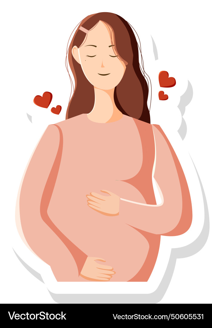Pregnant mother sticker Royalty Free Vector Image