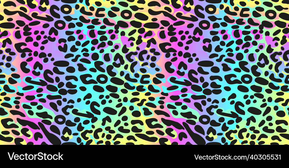 Rainbow leopard seamless pattern Royalty Free Vector Image