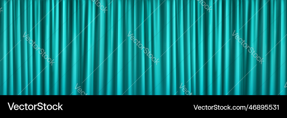 Realistic turquoise curtain background Royalty Free Vector