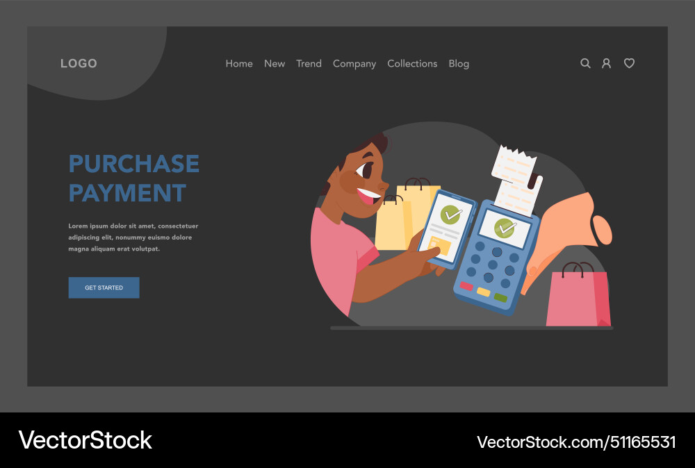 Seamless checkout concept flat Royalty Free Vector Image