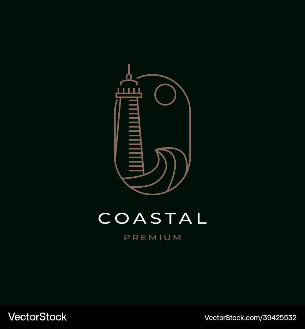 Coastal logo design Royalty Free Vector Image - VectorStock