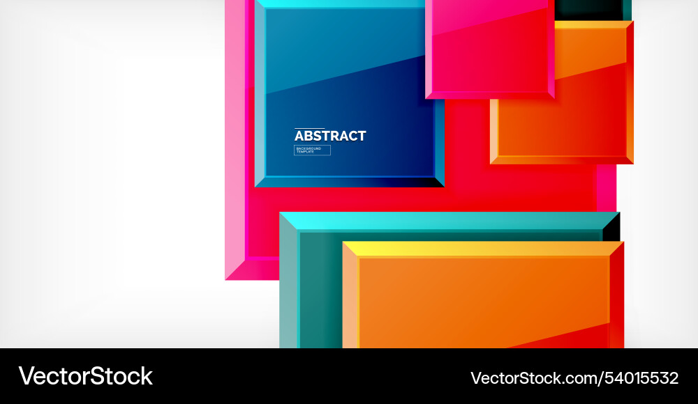 Colorful squares with reflections abstract Vector Image
