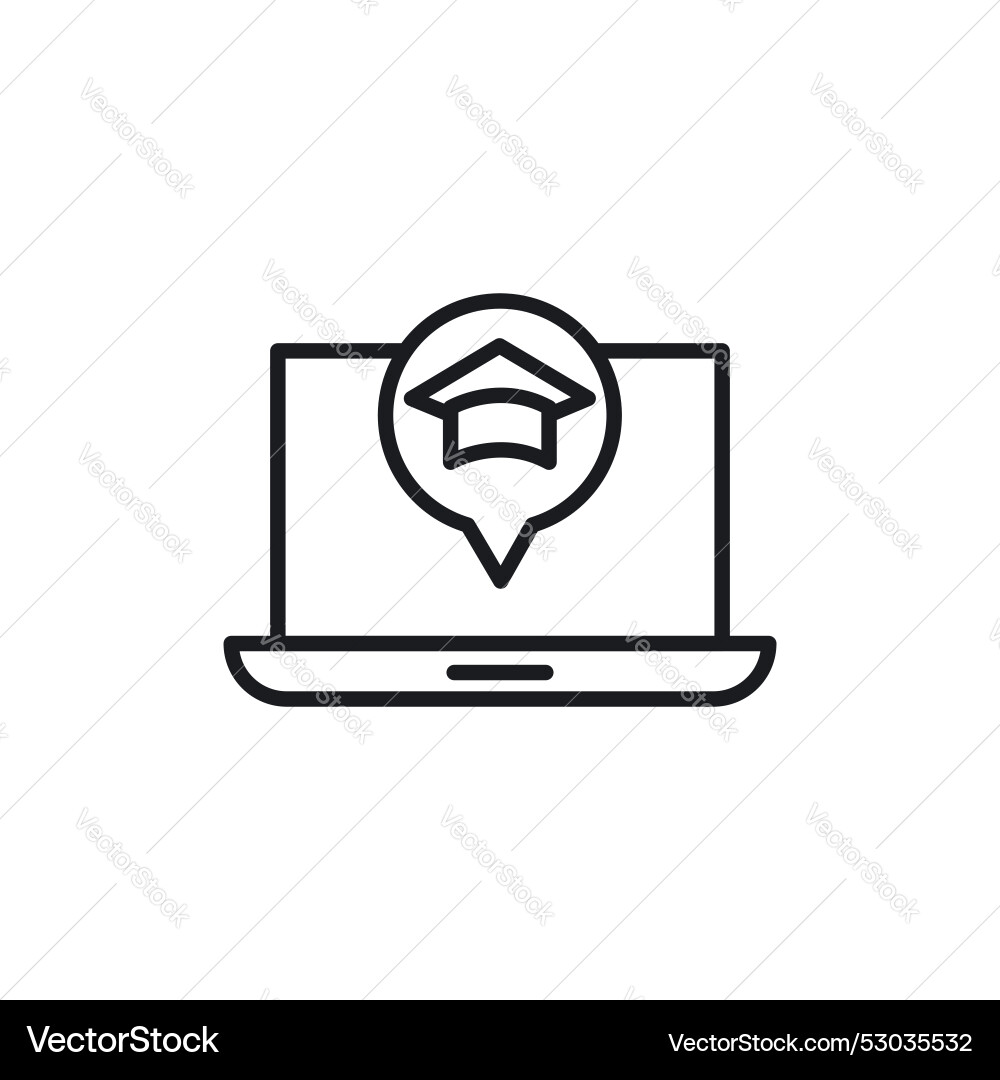 E-Learning-Icon set online-Grad-Symbol digital Vektorbild