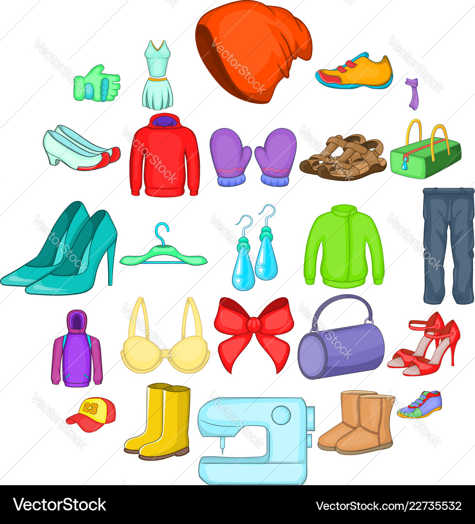 Foundation garment icons set cartoon style Vector Image