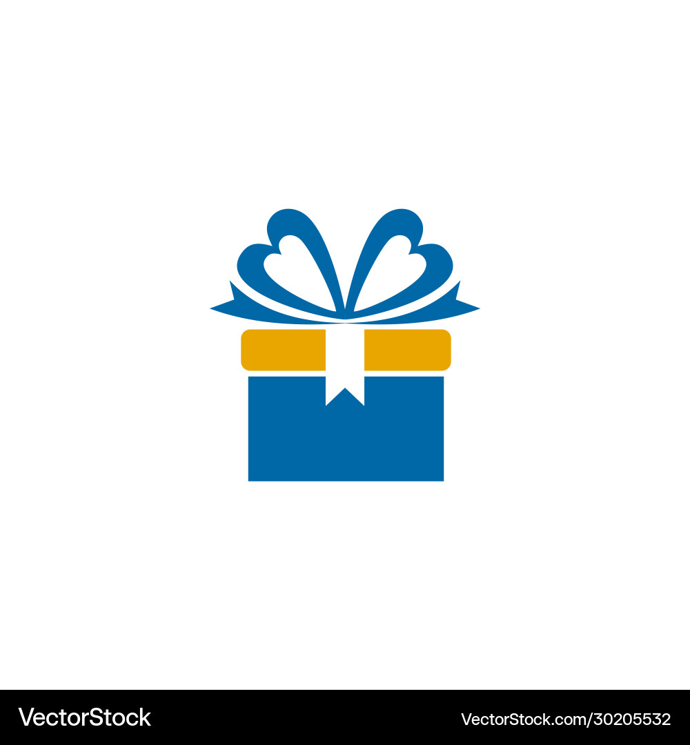 Gift box present icon logo design template Vector Image