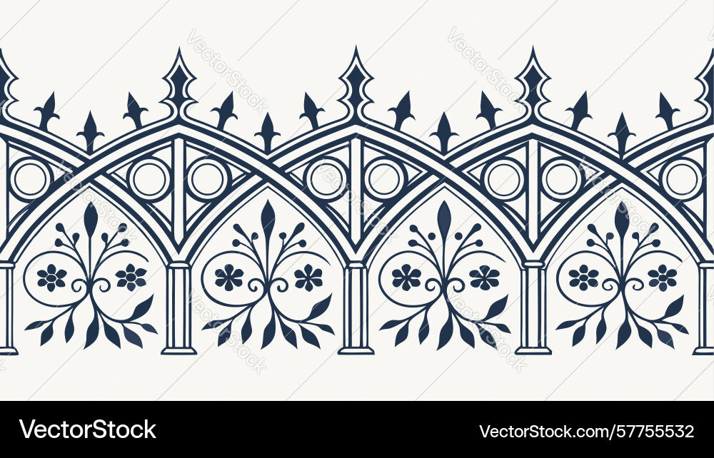 Romanesque arch border classical architectural Vector Image