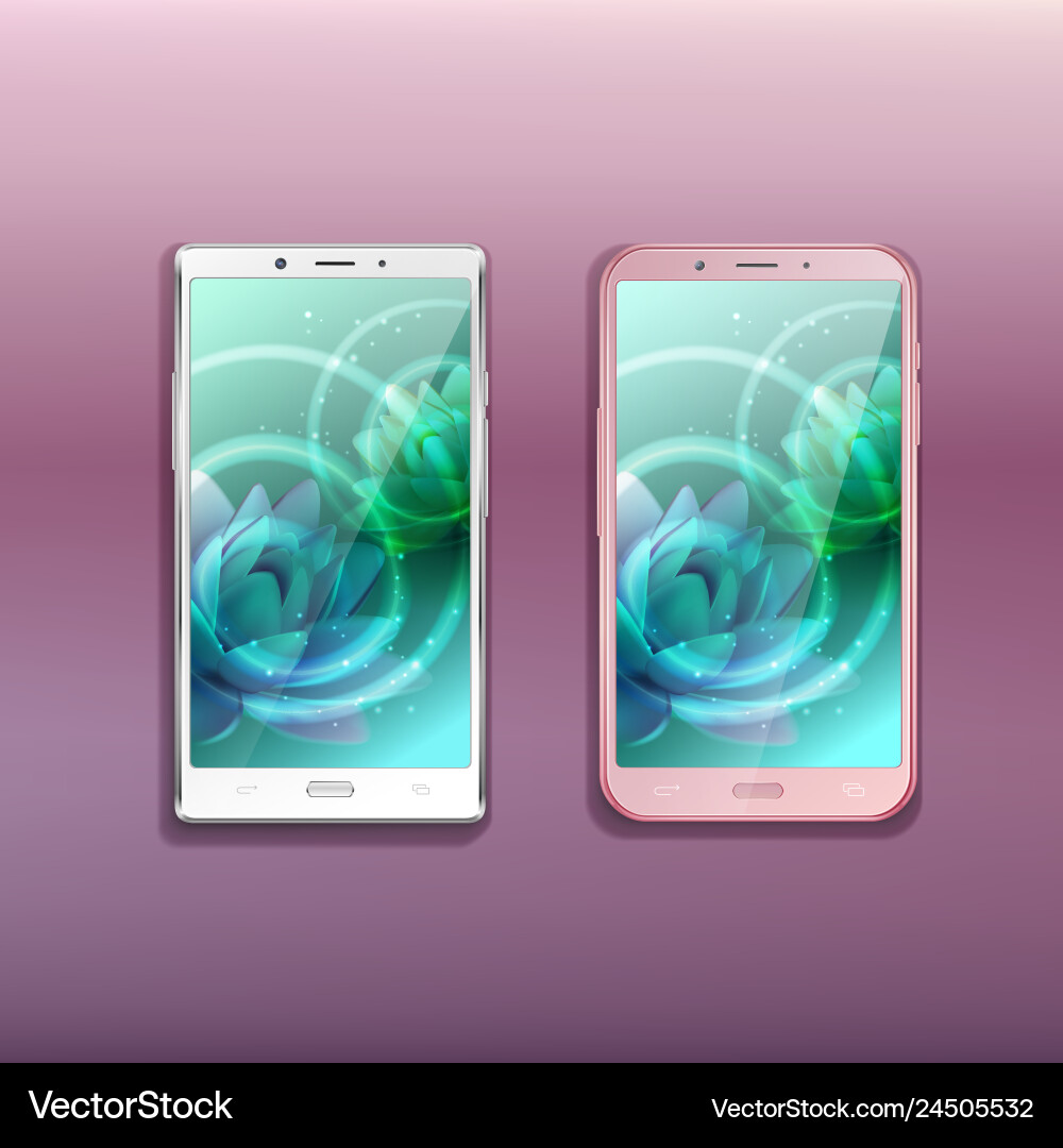 Smartphones Hintergrund realistisch Set Lizenzfreier Vektor