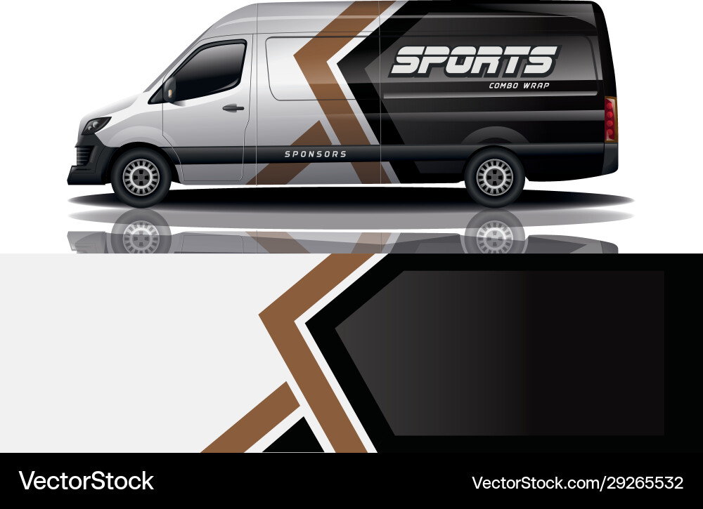 Van car decal wrap design Royalty Free Vector Image