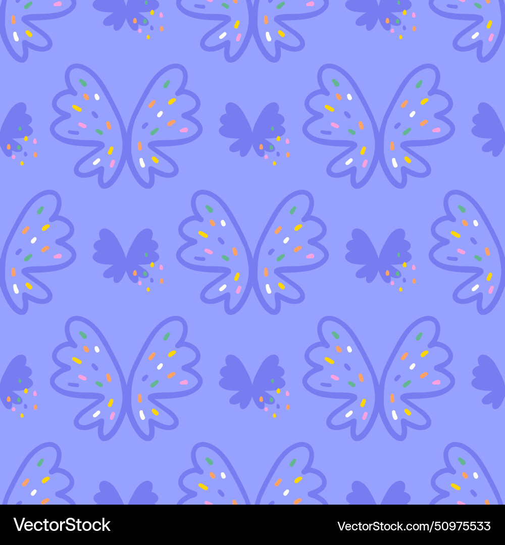 Abstract kids pattern with butterflies Royalty Free Vector
