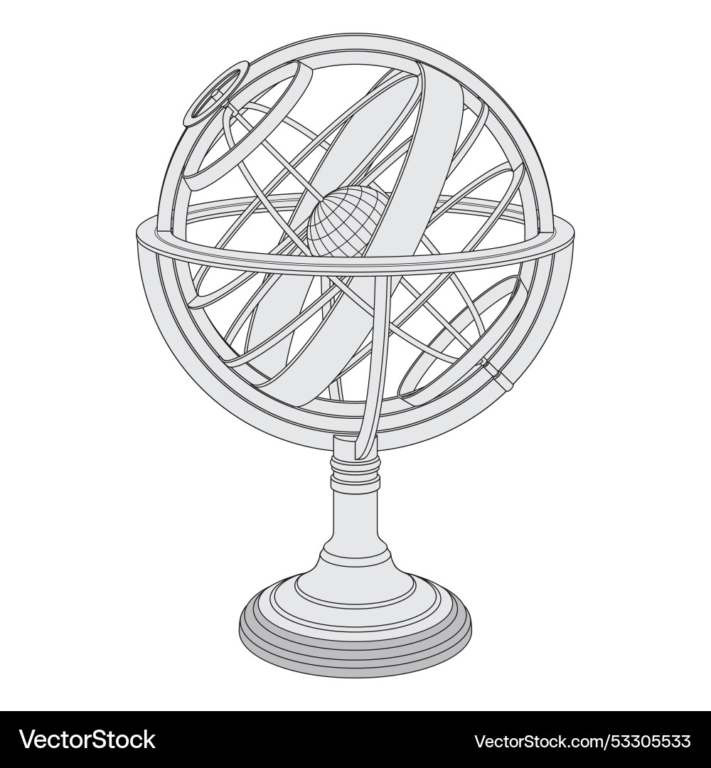 Armillary sphere on white background Royalty Free Vector
