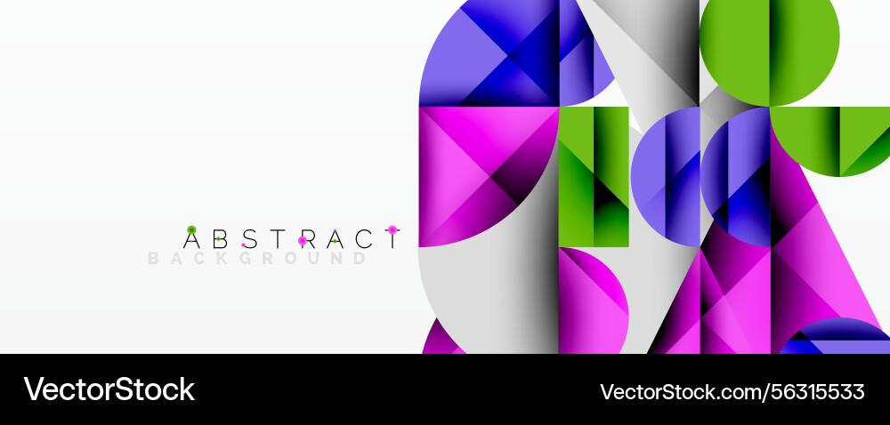Bright geometric shapes overlap creating vibrant Vector Image