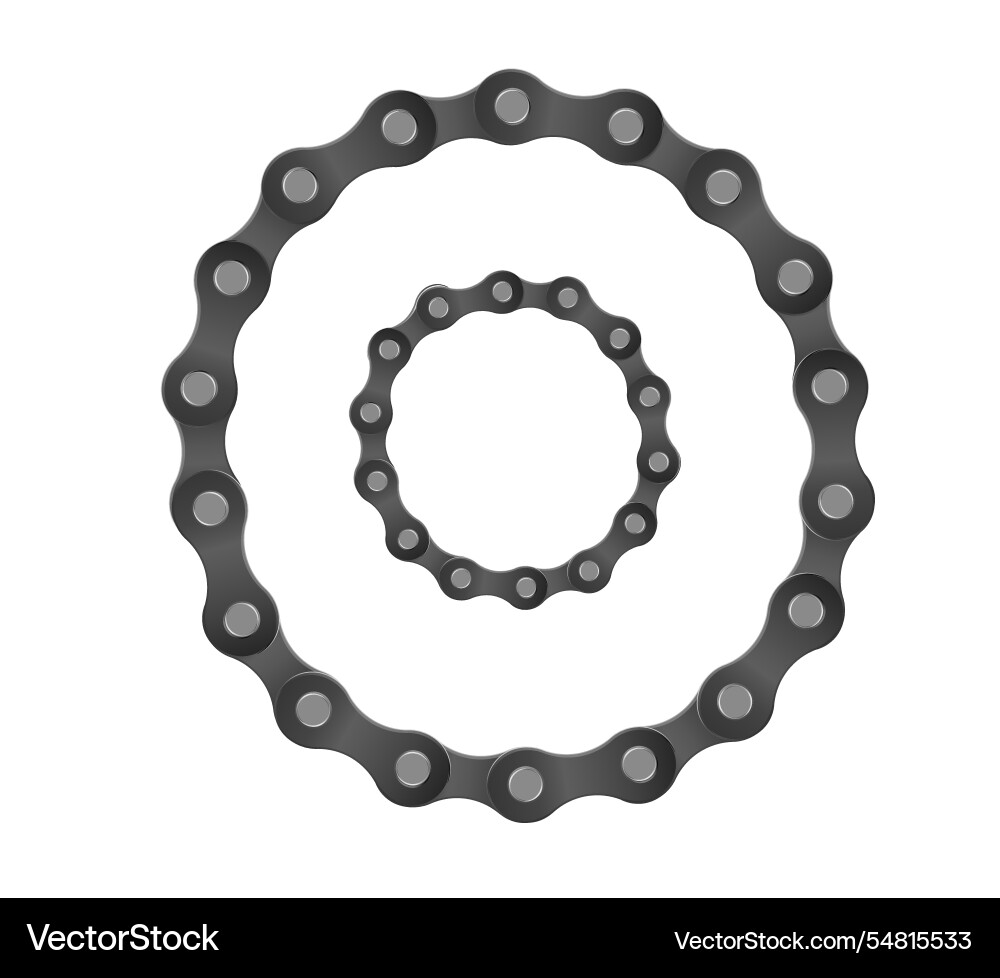 Collection of round bicycle chain border frames Vector Image