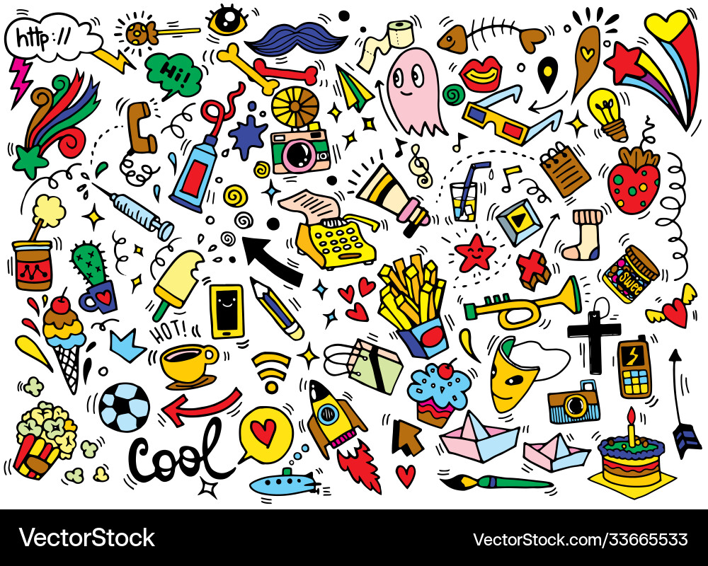 Hand drawing doodle Royalty Free Vector Image - VectorStock