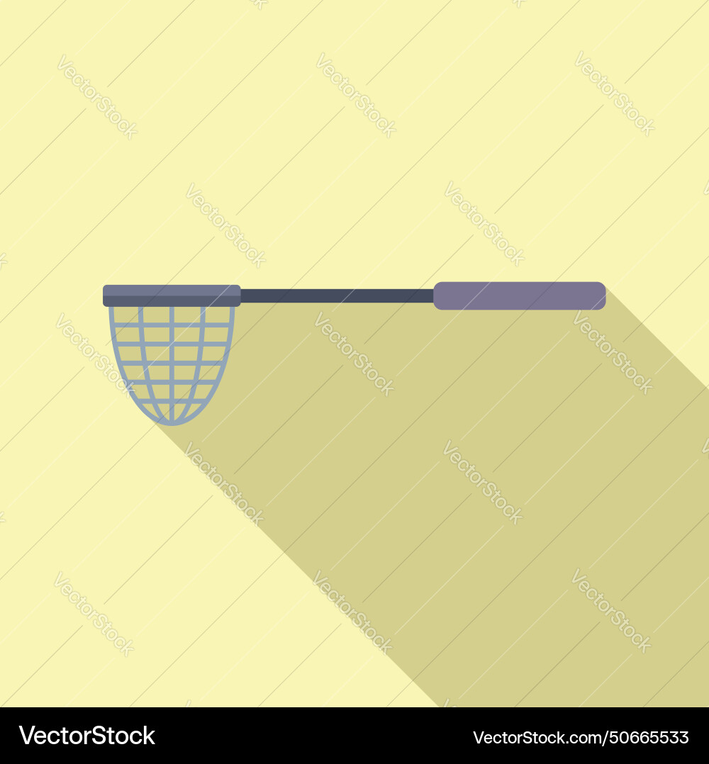 Net fish catcher icon flat camping Royalty Free Vector Image